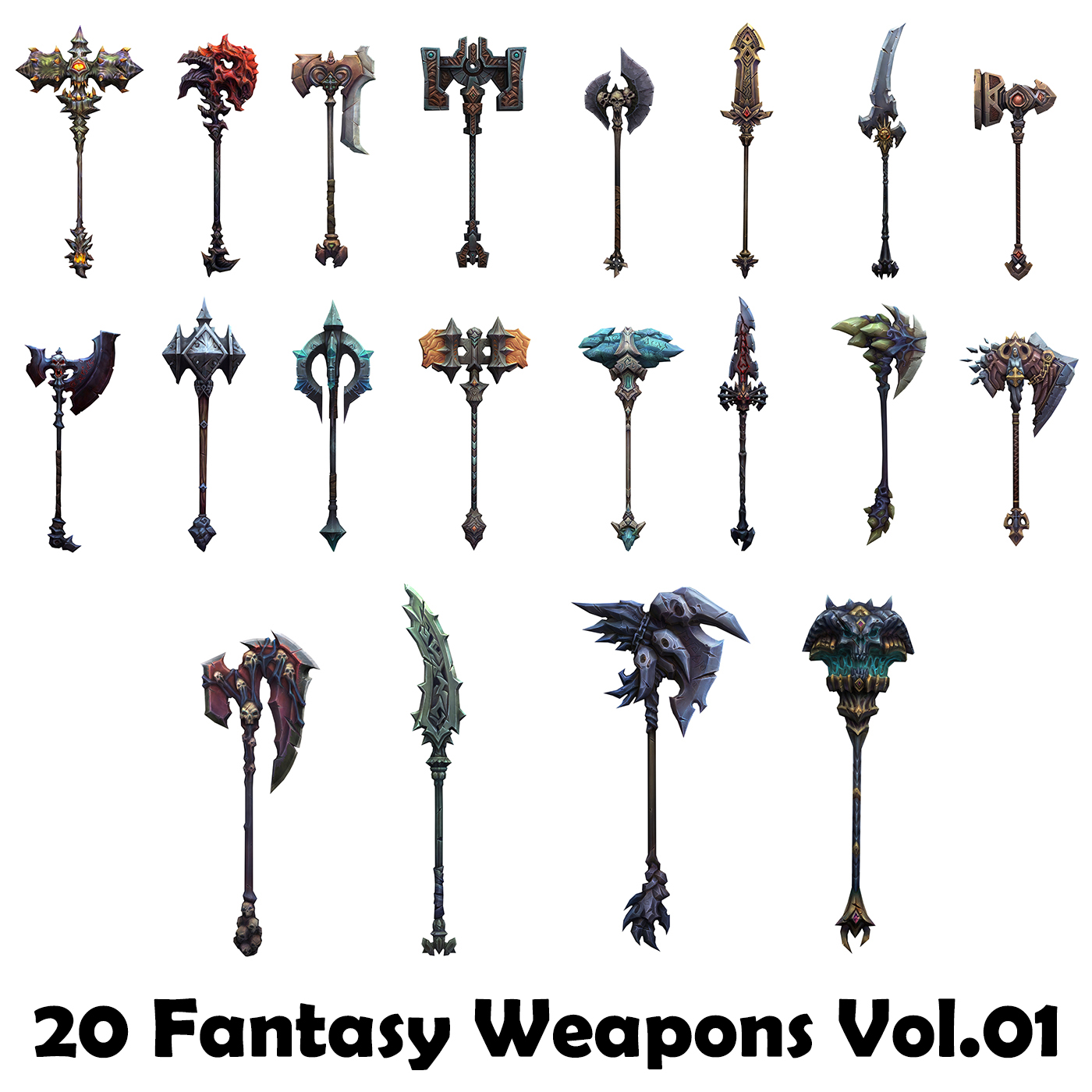 Fantasy Weapon Collection Vol 01 by creativejungle007 | 3DOcean